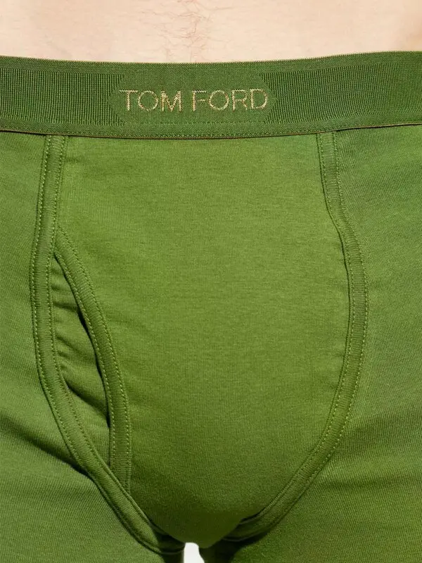TOM FORD Logo-waistband Briefs - Green