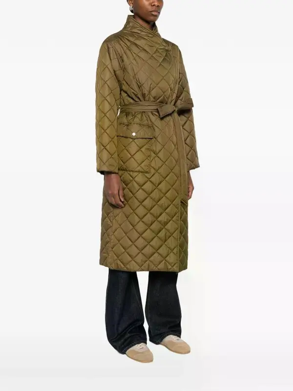 Gant Quilted Belted Coat - Brown