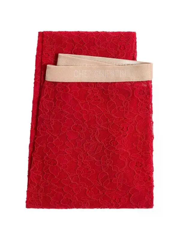 Valentino Garavani Floral-lace Tights - Red