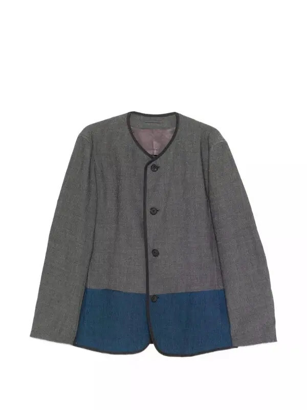 Issey Miyake Collarless Button Jacket