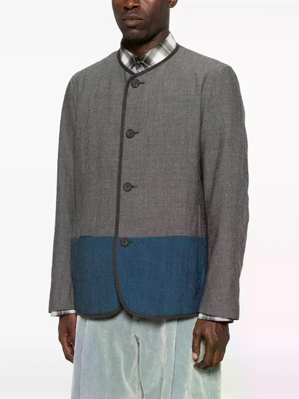 Issey Miyake Collarless Button Jacket