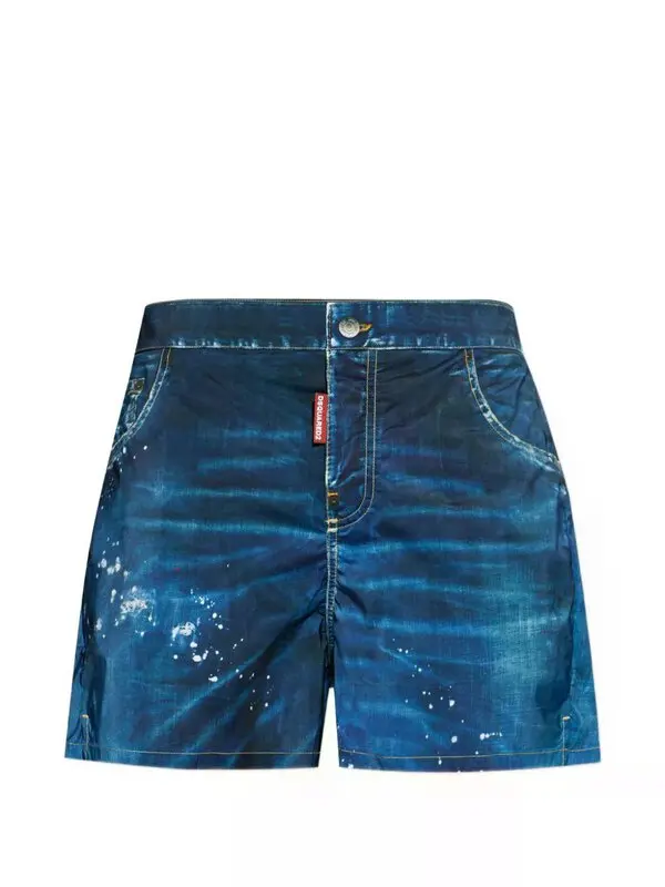 Dsquared2 Printed Swim Shorts - Blue