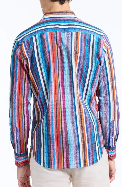 Robert Graham Pomsford Stripe Stretch Cotton Button-up Shirt