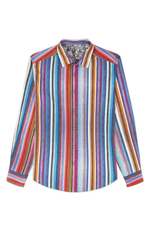 Robert Graham Pomsford Stripe Stretch Cotton Button-up Shirt