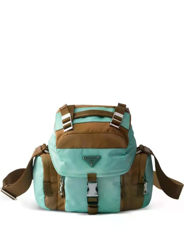 Prada Padded Buckle Flap Shoulder Bag - Brown