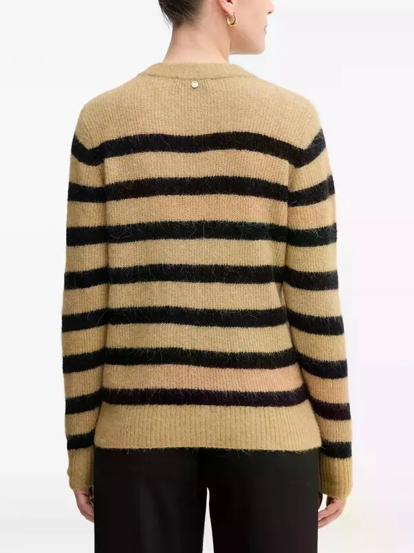 MOS MOSH Thora Striped Crew-neck Sweater - Neutrals