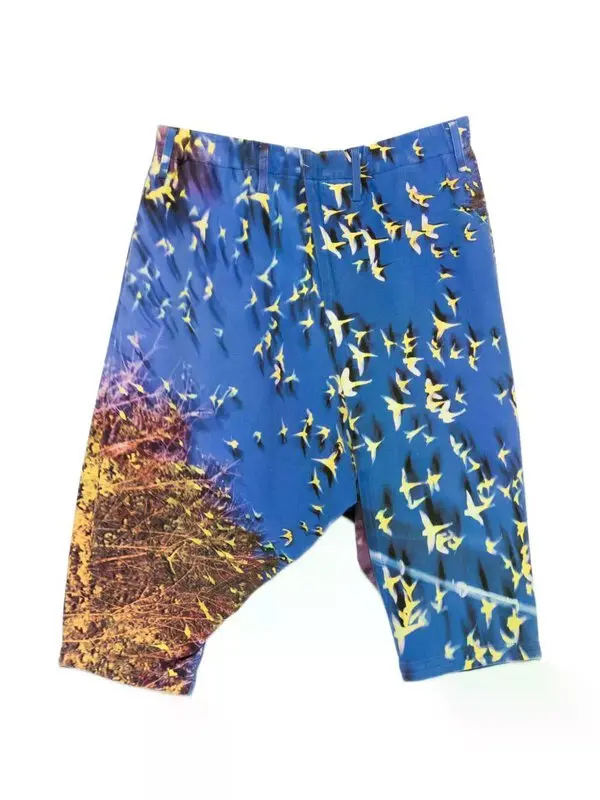 Issey Miyake Sarrouel Print Wrap Shorts