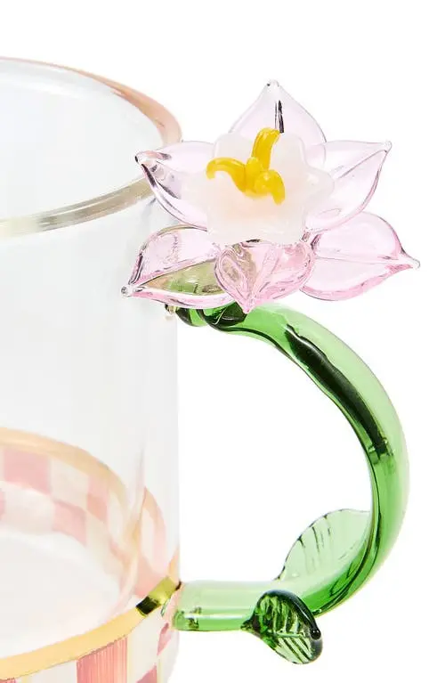 MACKENZIE-CHILDS Check Flower Glass Mug
