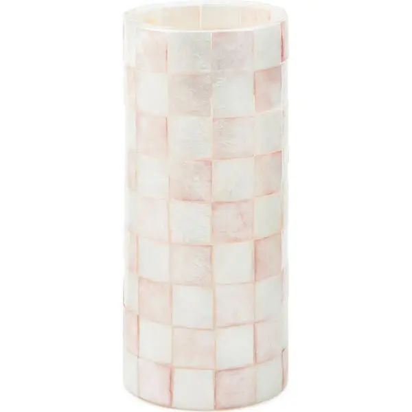 MACKENZIE-CHILDS Check® Capiz Small Vase - Rosy