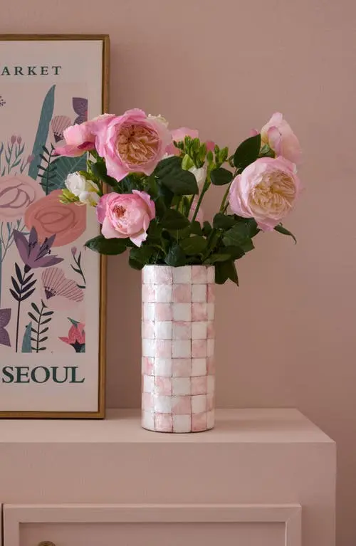 MACKENZIE-CHILDS Check® Capiz Small Vase