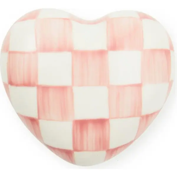 MACKENZIE-CHILDS Check Heart Knob - Rosy