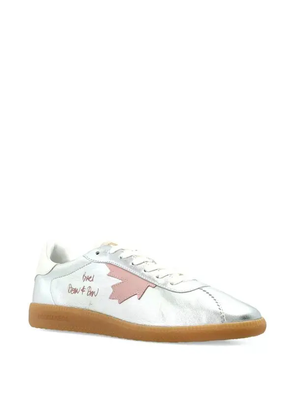 Dsquared2 Leaf-appliqué Sneakers - Silver