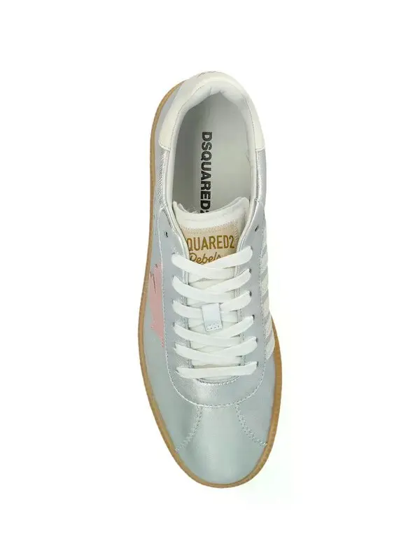 Dsquared2 Leaf-appliqué Sneakers - Silver