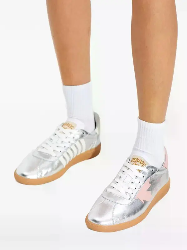 Dsquared2 Leaf-appliqué Sneakers - Silver