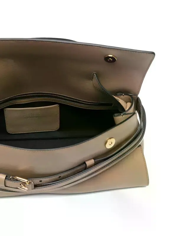 Moschino Soft Nappa Leather Belted Tote Bag - Neutrals