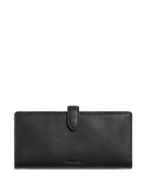 Shinola Continental Snap Leather Wallet - Black