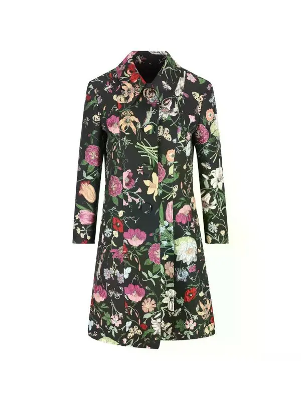 Gucci Floral Print Collared Coat