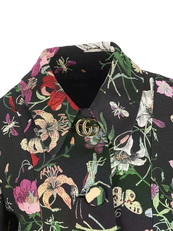 Gucci Floral Print Collared Coat