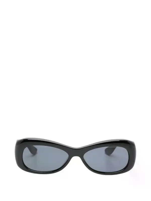 PORT TANGER Lydia Oval Frame Sunglasses - Black