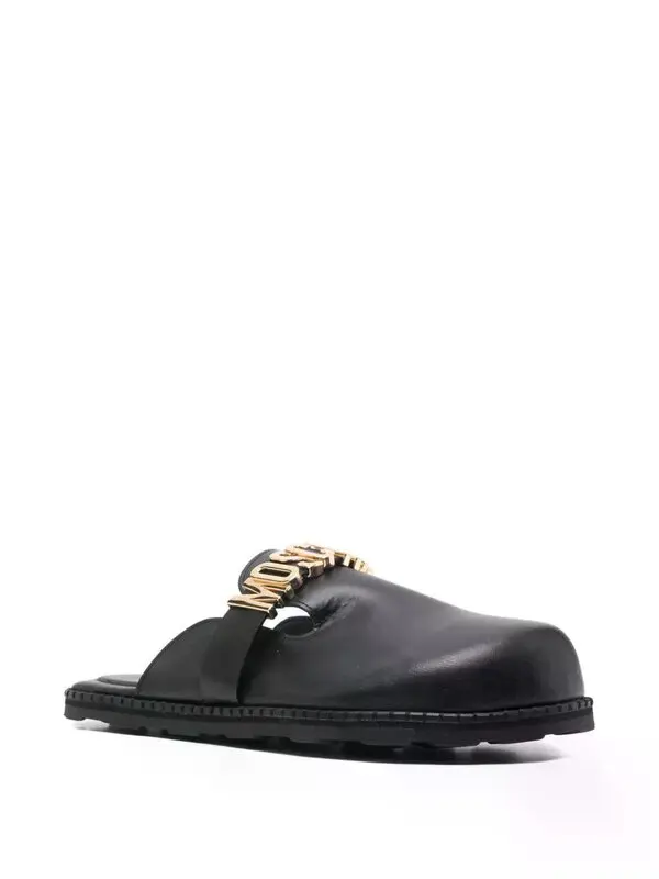 Moschino Plaque Leather Mules