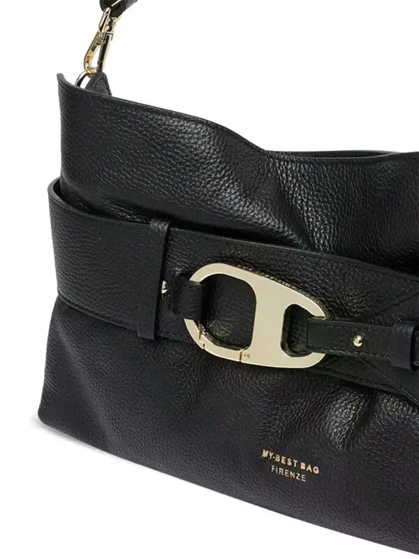 BEA MOMBAERS Bea + Mombaers Grained Leather Shoulder Bag With Belt Detail