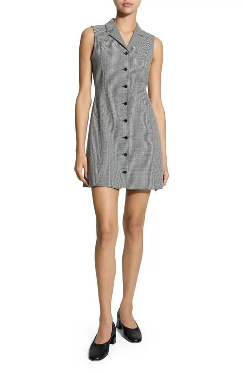 Theory Houndstooth Sleeveless Mini Dress