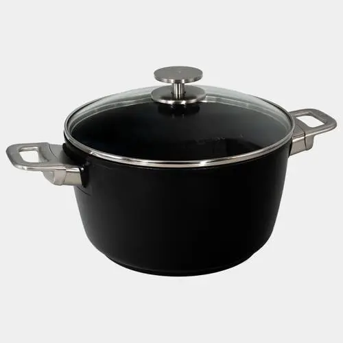 SWISS DIAMOND Chd Nonstick Stock Pot With Glass Lid - Black