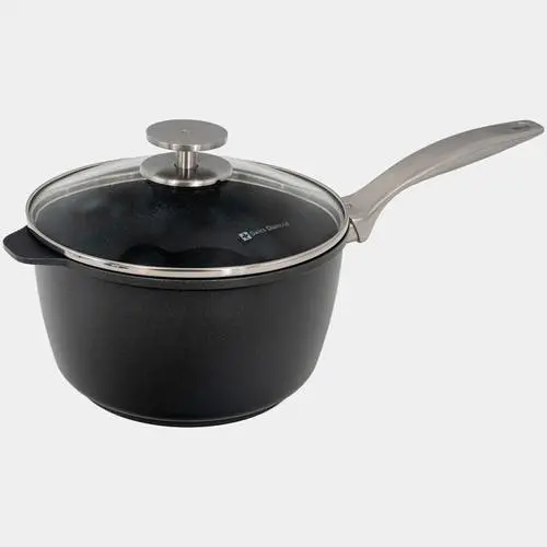 SWISS DIAMOND Chd Nonstick Saucepan With Glass Lid - Black