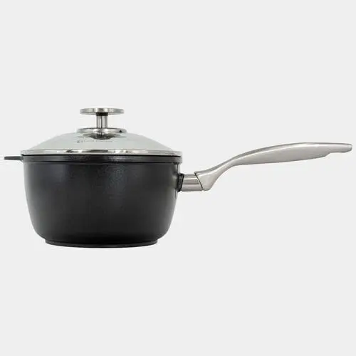 SWISS DIAMOND Chd Nonstick Saucepan With Glass Lid - Black