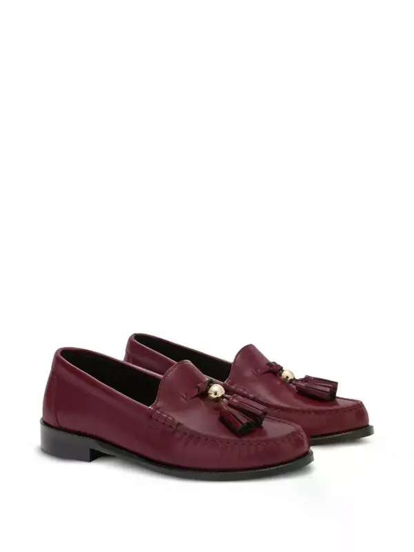 Furla Tassel Brushed Leather Loafers