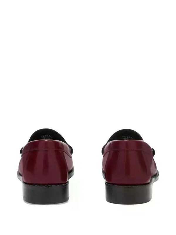 Furla Tassel Brushed Leather Loafers
