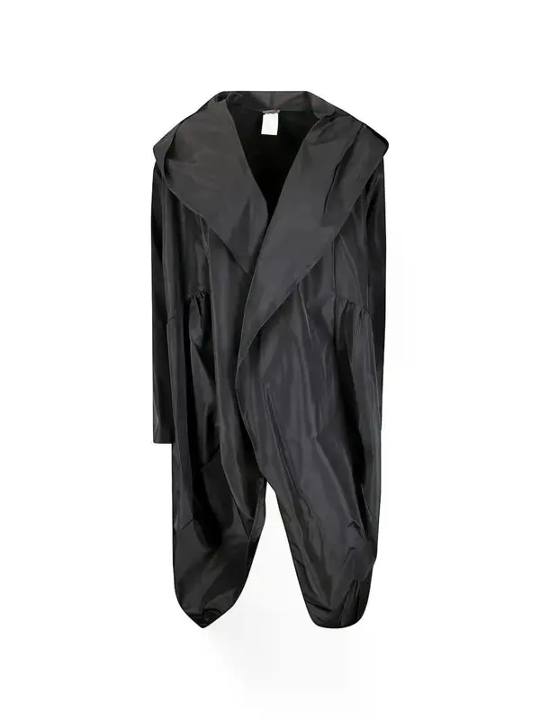 M.S.M. Hooded Wrap Trench - Black