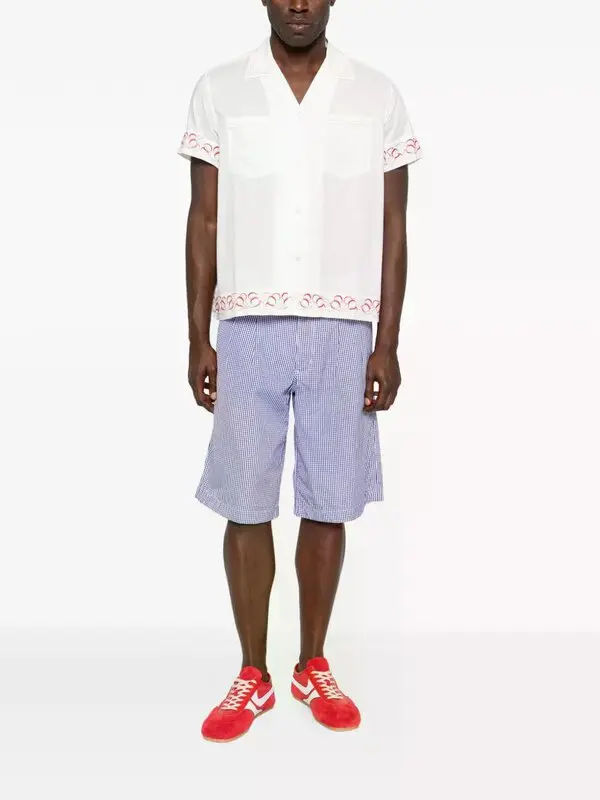 Comme Des Garçons Pleated Gingham Shorts