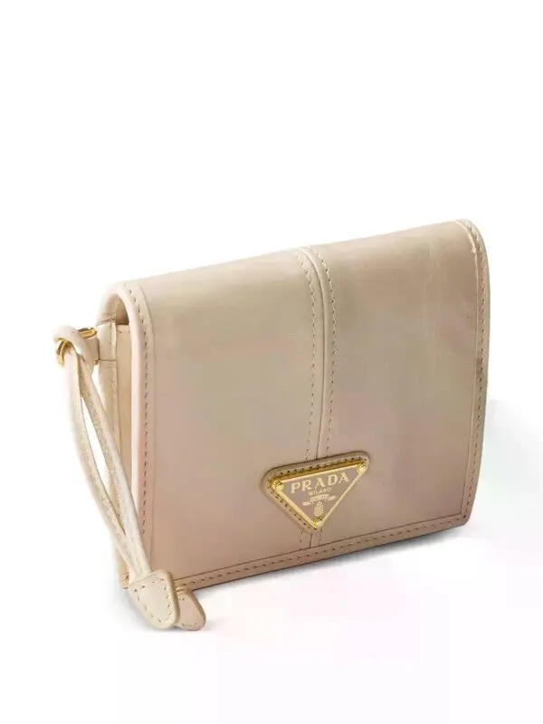 Prada Small Leather Wallet - Neutrals