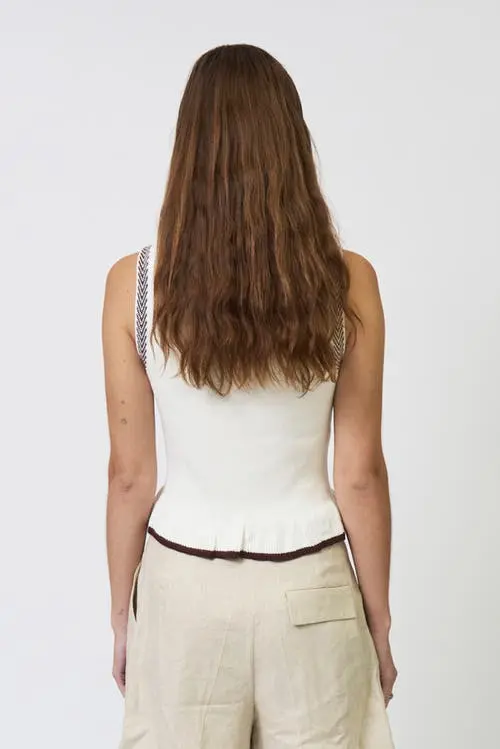 Central Park West Chloe Ruffle Hem Shell