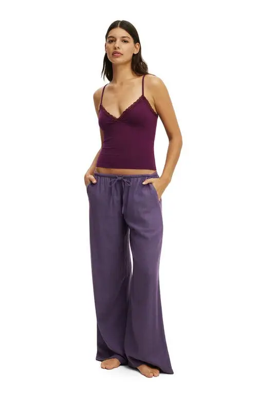 Cotton:on Dreamy Soft Lace Triangle Cami - Blackcurrant
