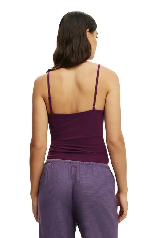 Cotton:on Dreamy Soft Lace Triangle Cami - Blackcurrant