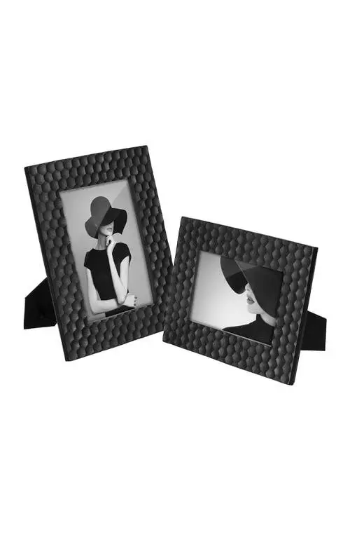 GLITZHOME Set Of 2 Resin Wall Or Tabletop Picture Frames-4x6 & 5x7 - Black