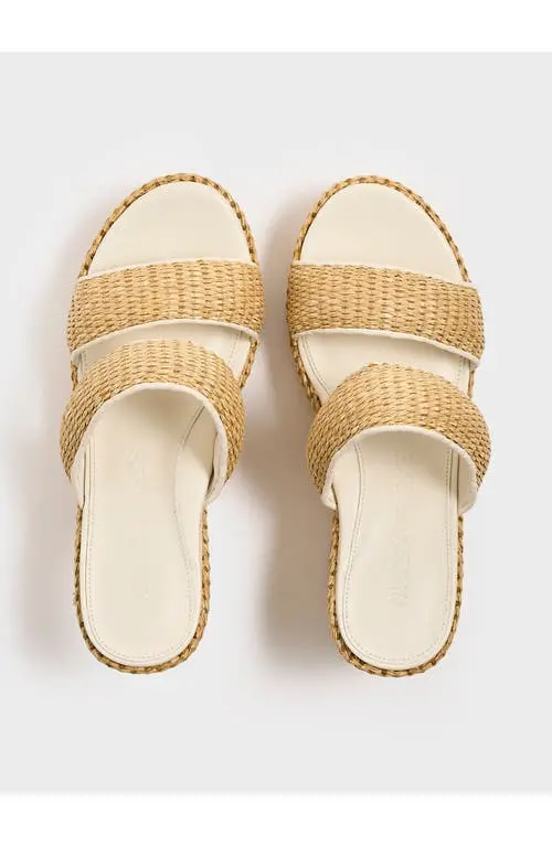 Marion Parke Amelia Nappa/raffia Platform Sandals - Ivory