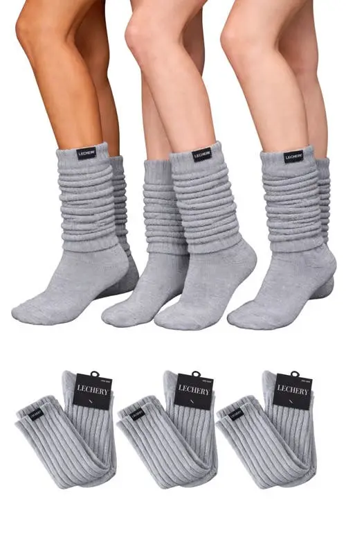 LECHERY® Bundle Of 3 Pairs Of Scrunch Slouchy Socks - Grey