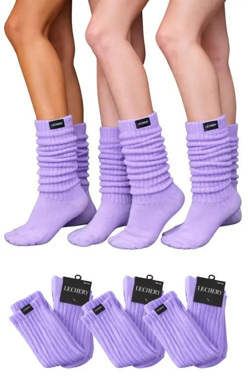 LECHERY® Bundle Of 3 Pairs Of Scrunch Slouchy Socks - Lilac