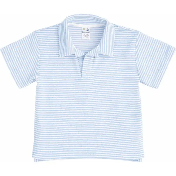 FLORENCE EISEMAN Stripe Terry Polo - Blue/white