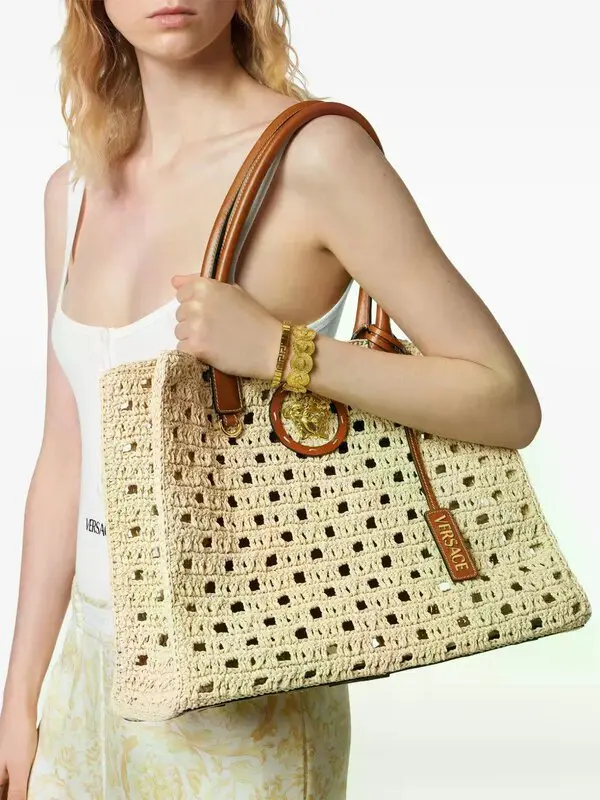 Versace La Medusa Raffia Tote Bag