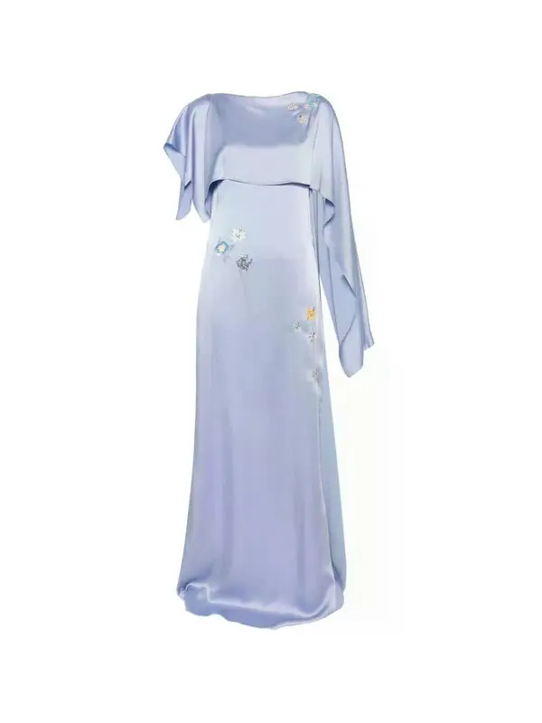 Erdem Floral-embellished Draped Maxi Dress