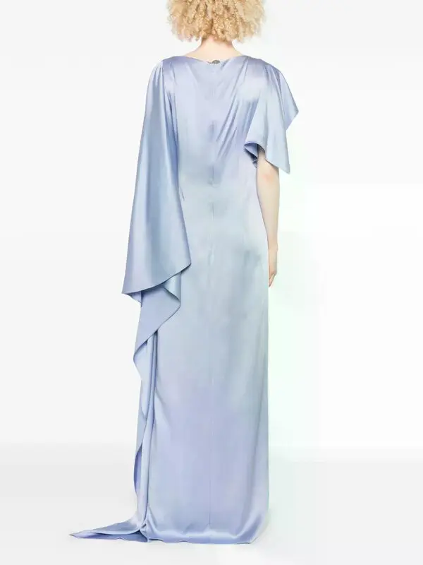 Erdem Floral-embellished Draped Maxi Dress