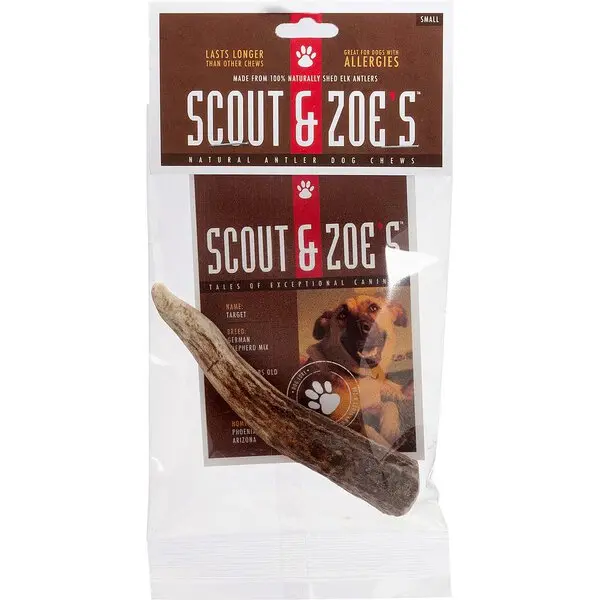 SCOUT & ZOE'S Small Elk Antler Dog Chew - Multicolored
