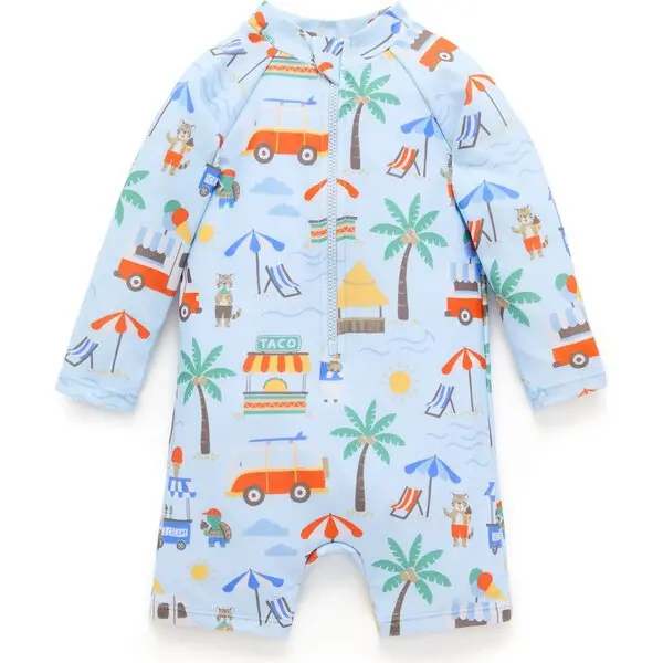 PUREBABY Printed Long Sleeve Sunsuit - Cancun Print