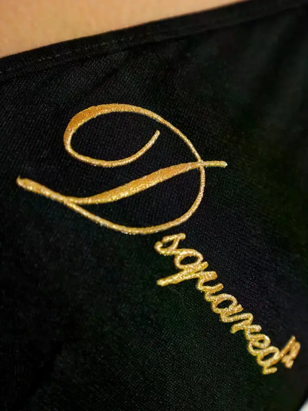 Dsquared2 Logo-embroidered Bralette - Black