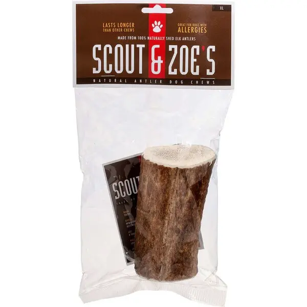 SCOUT & ZOE'S Xlarge Elk Antler Dog Chew - Multicolored