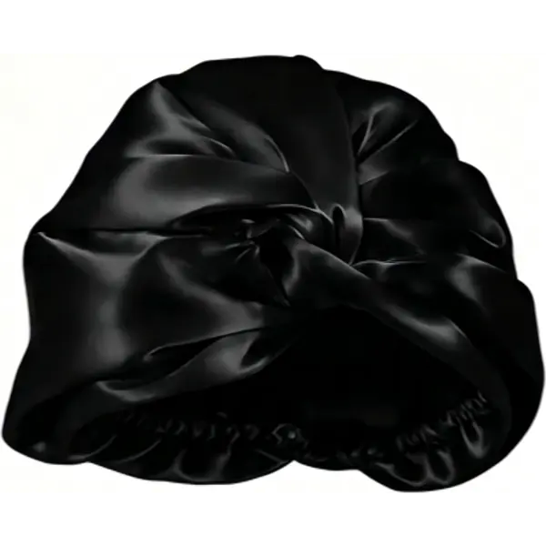 SILKSILKY 22 Momme Pure Silk Hair Wrap - Black